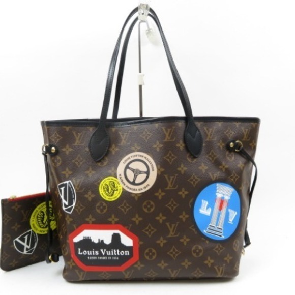 Louis Vuitton | Bags | Louis Vuitton Sticker Brown Tote Tour Bag Canvas ...